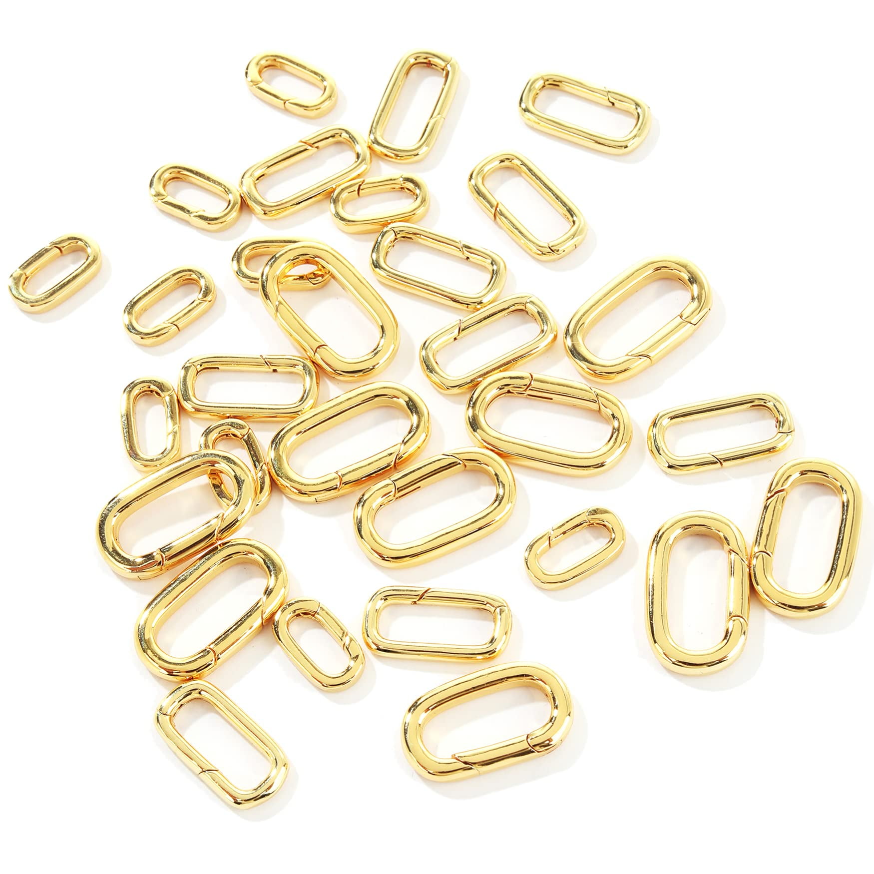 18K Gold Filled Oval Clasp Necklace Connector Spring Clasps Keychain ...