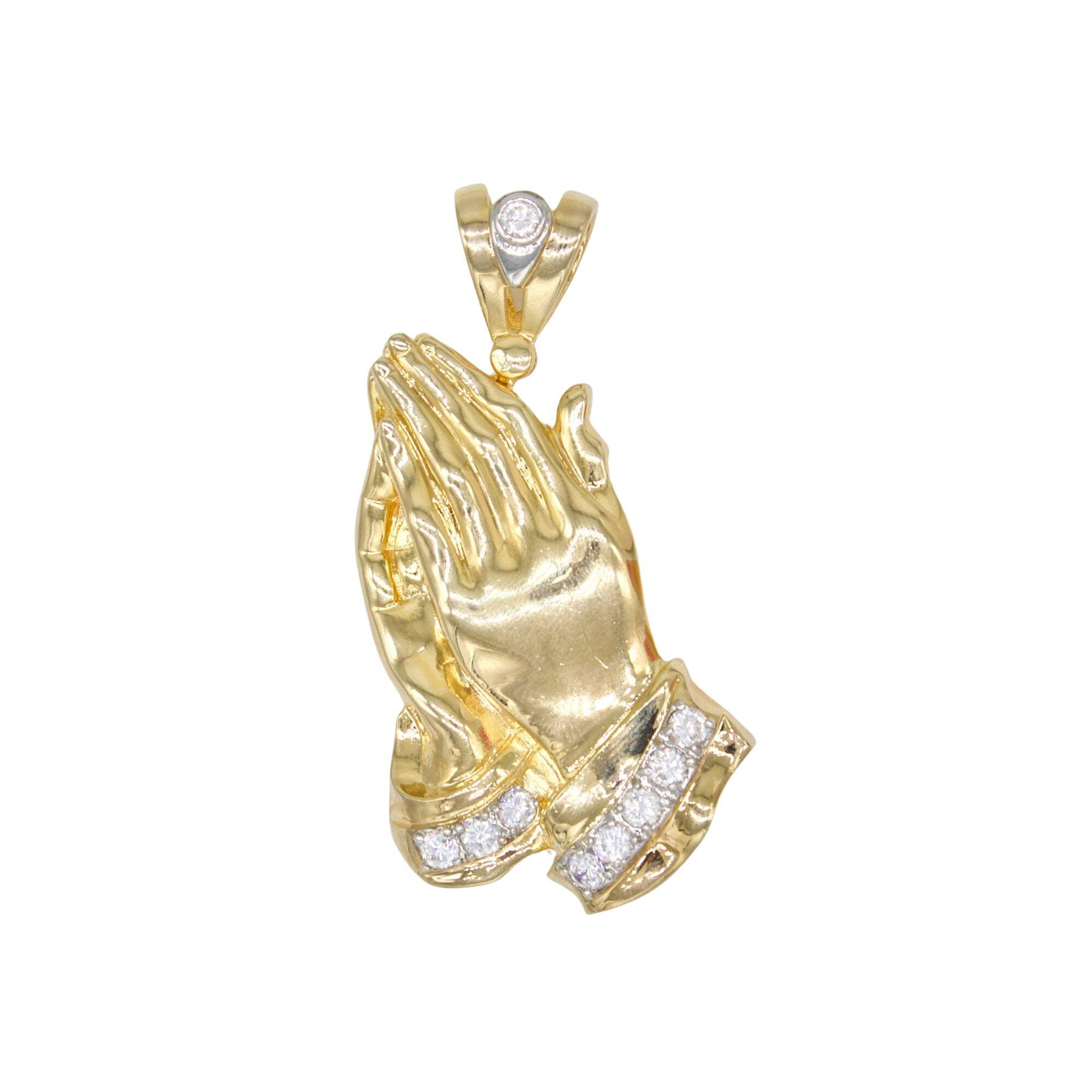 18K Gold Filled Prayer Hands Pendant (A116) - Walmart.com
