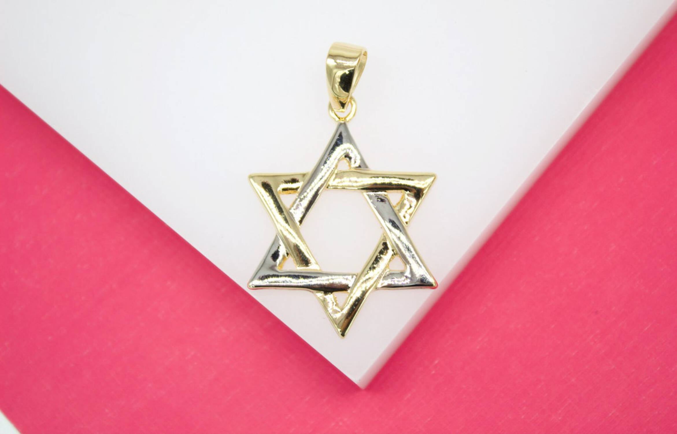 18K Gold Filled Two Toned Star of David Pendant - Walmart.com