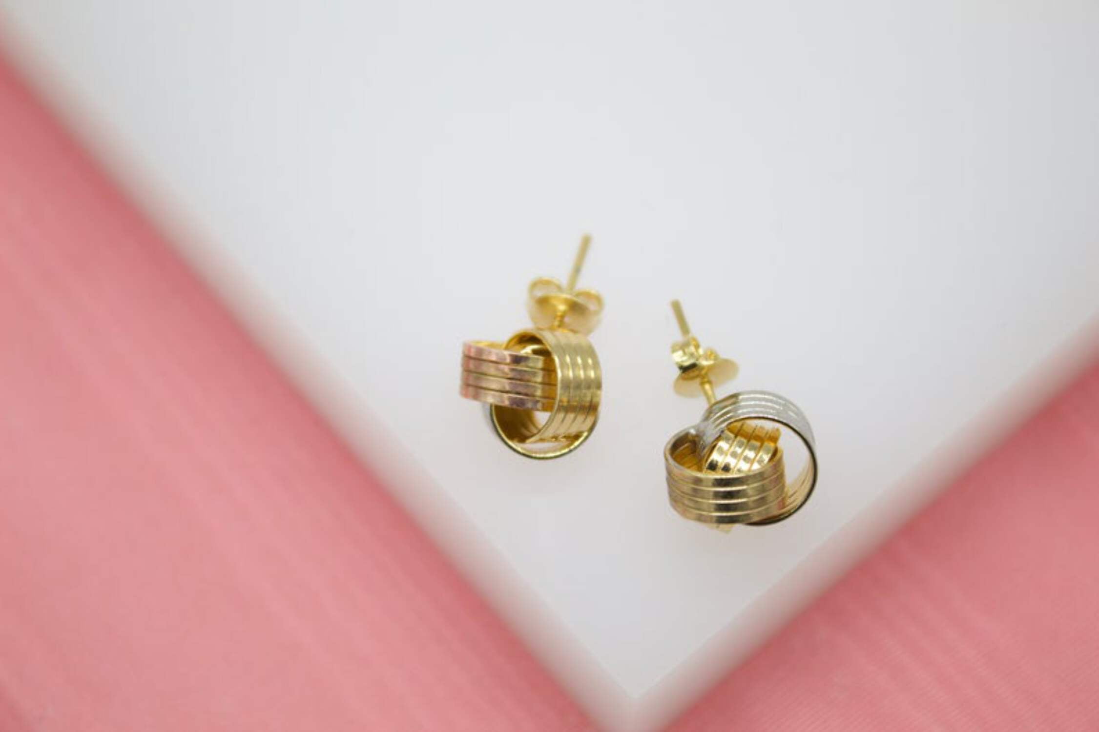 18K Gold Filled Wire Knot Rings Stud Earrings - Walmart.com