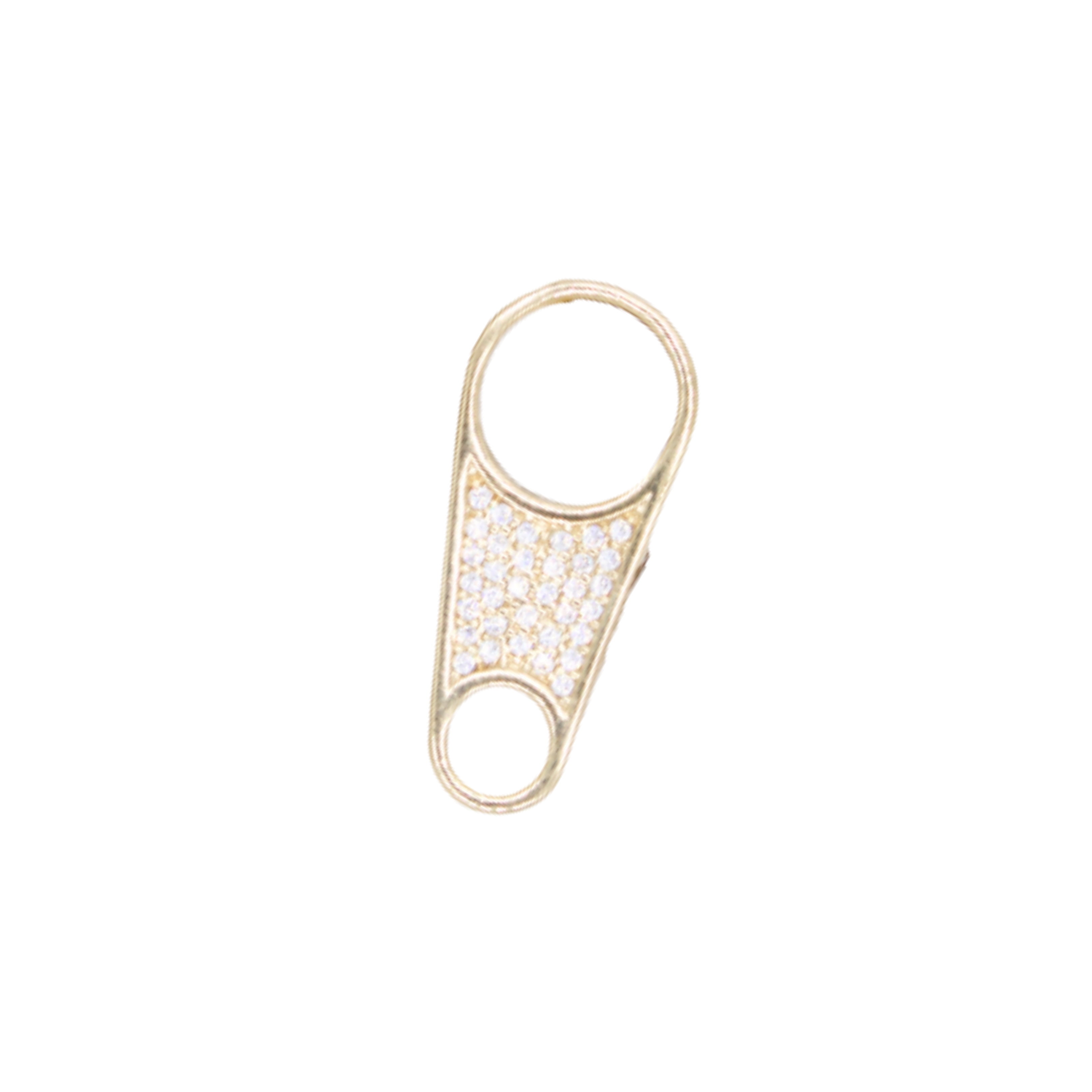 18K Gold Filled Zipper Pull Tab With CZ Cubic Zirconia Stones - Walmart.com