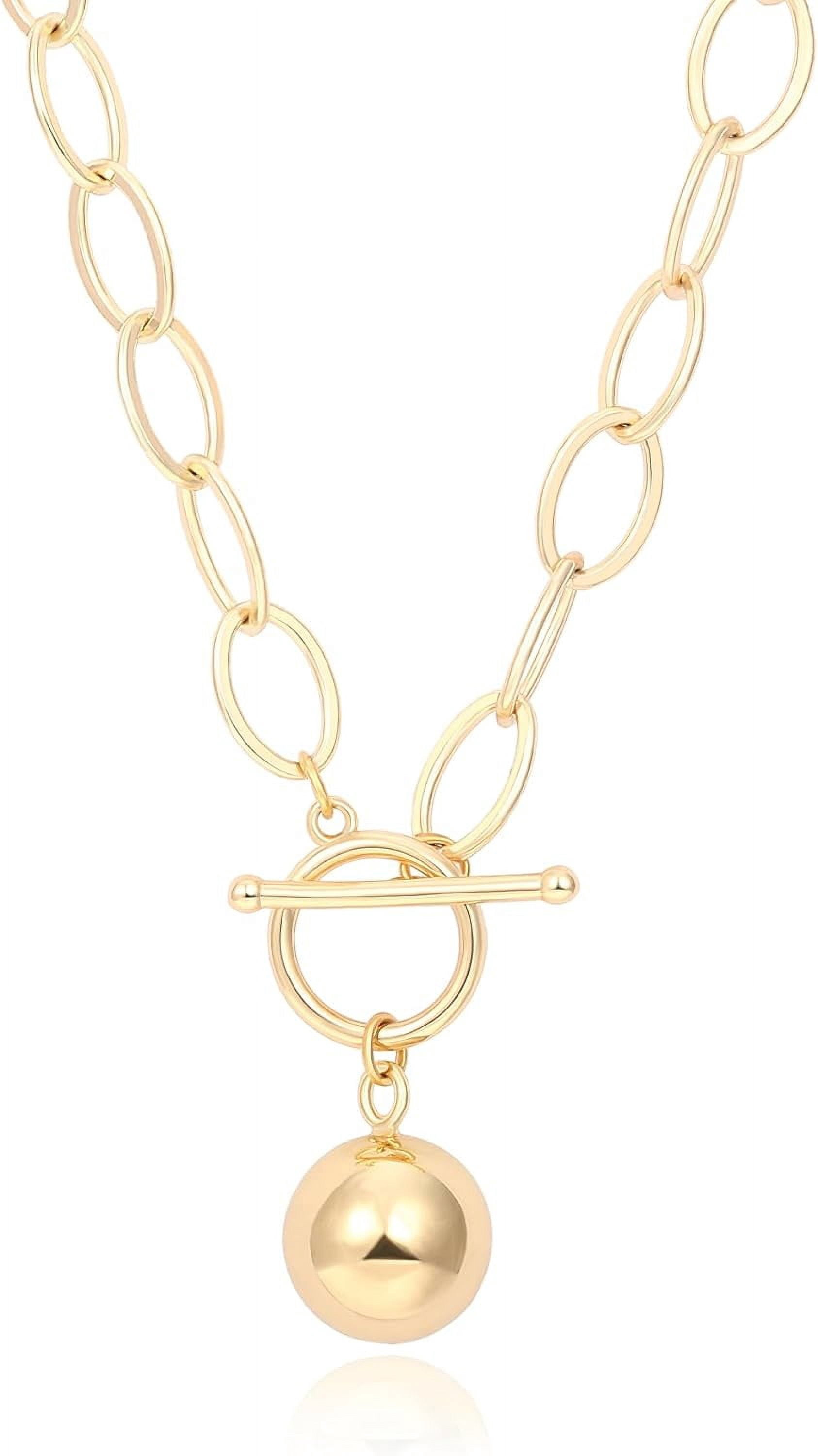 18K Gold Moon Star Lion Evil Eye Pendant Necklace Medallion Paperclip ...