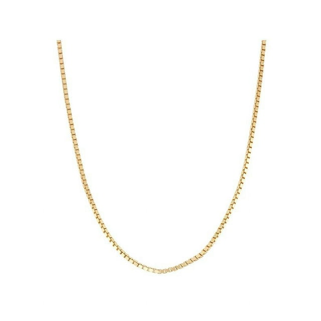 18K Gold Over Sterling Silver Box Chain Necklace 20 Inch - Walmart.com