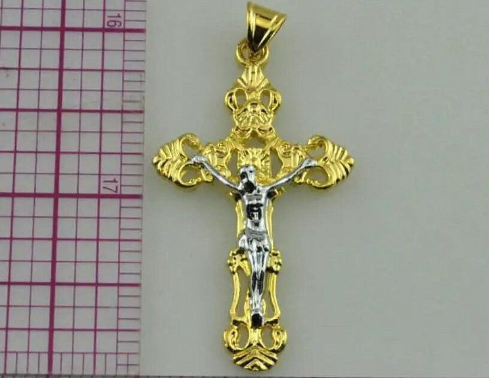 18K Gold Plated 2tone cross Charm - Walmart.com