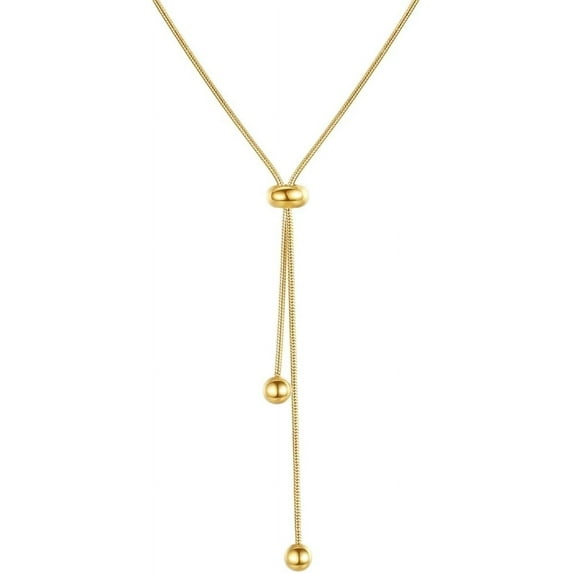 18K Gold Plated Bead Choker Necklace for Women,316L Titanium Steel ...