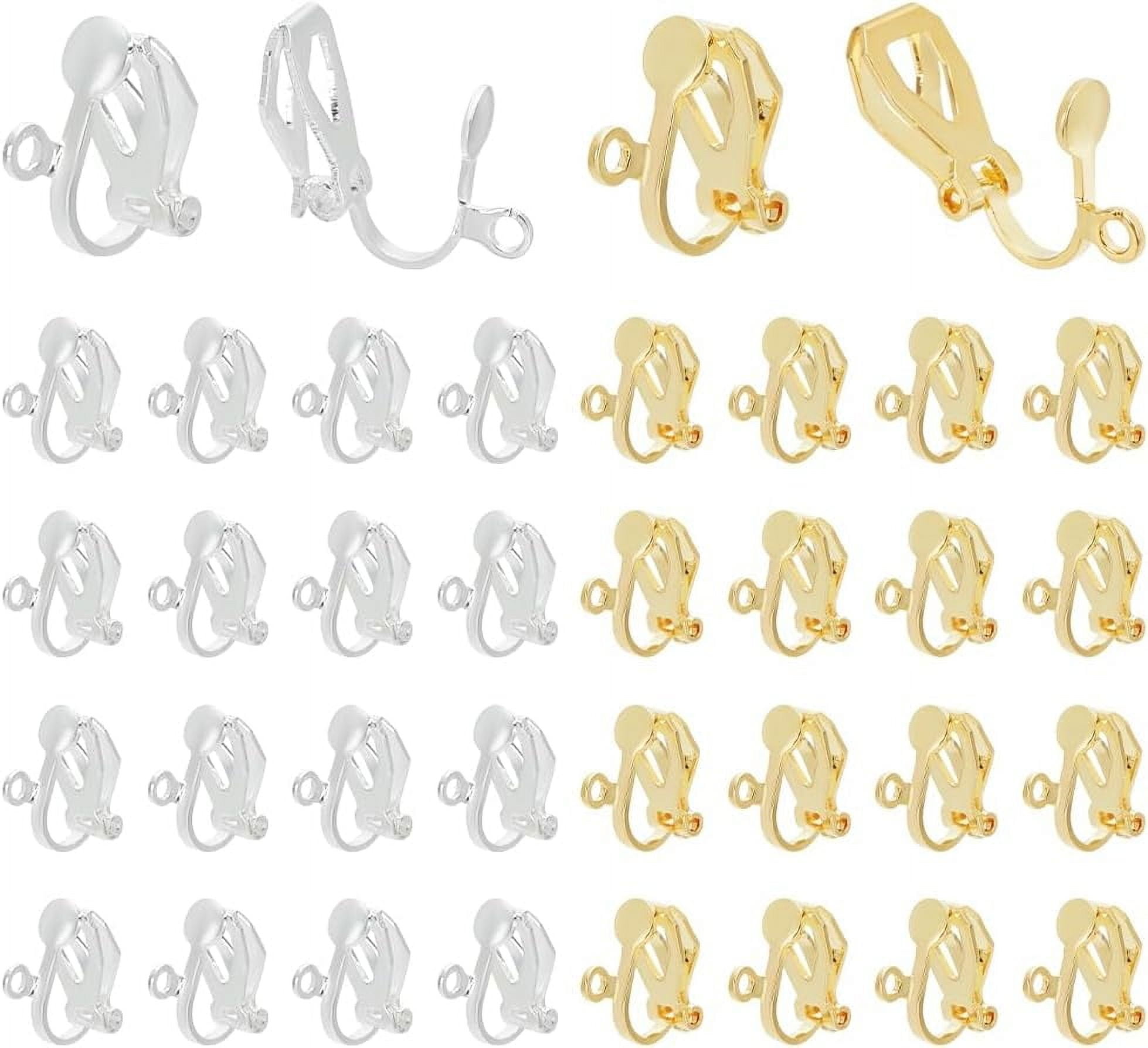 18K Gold Plated Brass Clip-on Earring Converters 40pcs Earring Clips ...
