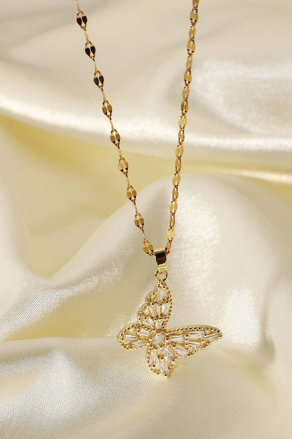 18K Gold Plated Butterfly Pendant Necklace - Walmart.com