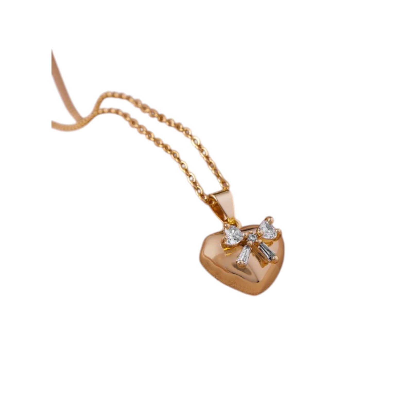18K Gold Plated CZ Butterfly Pendant Necklace Stainless Steel - Walmart.com