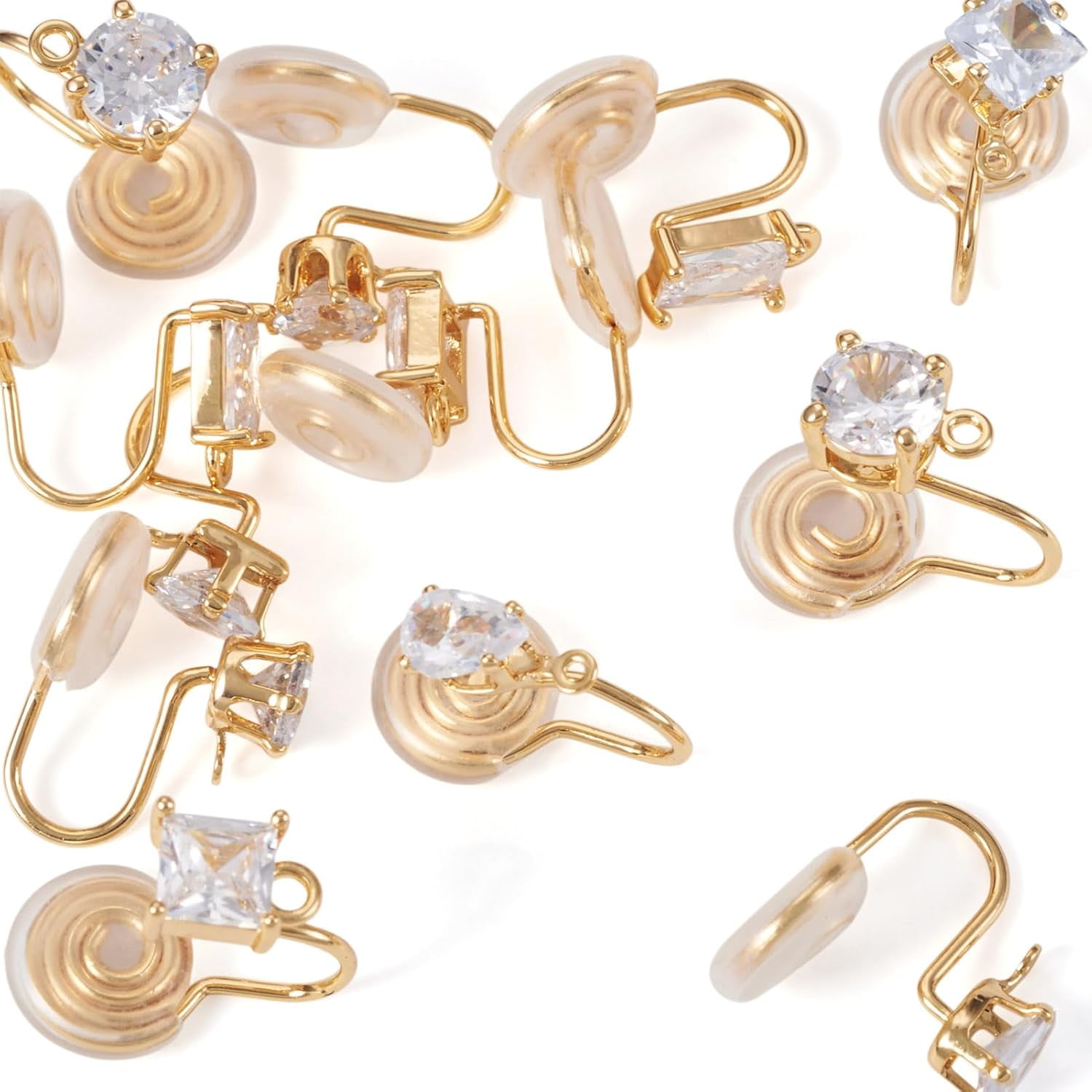 18K Gold Plated Clip-on Earring for Women Brass Ear Cuff Findings Non ...