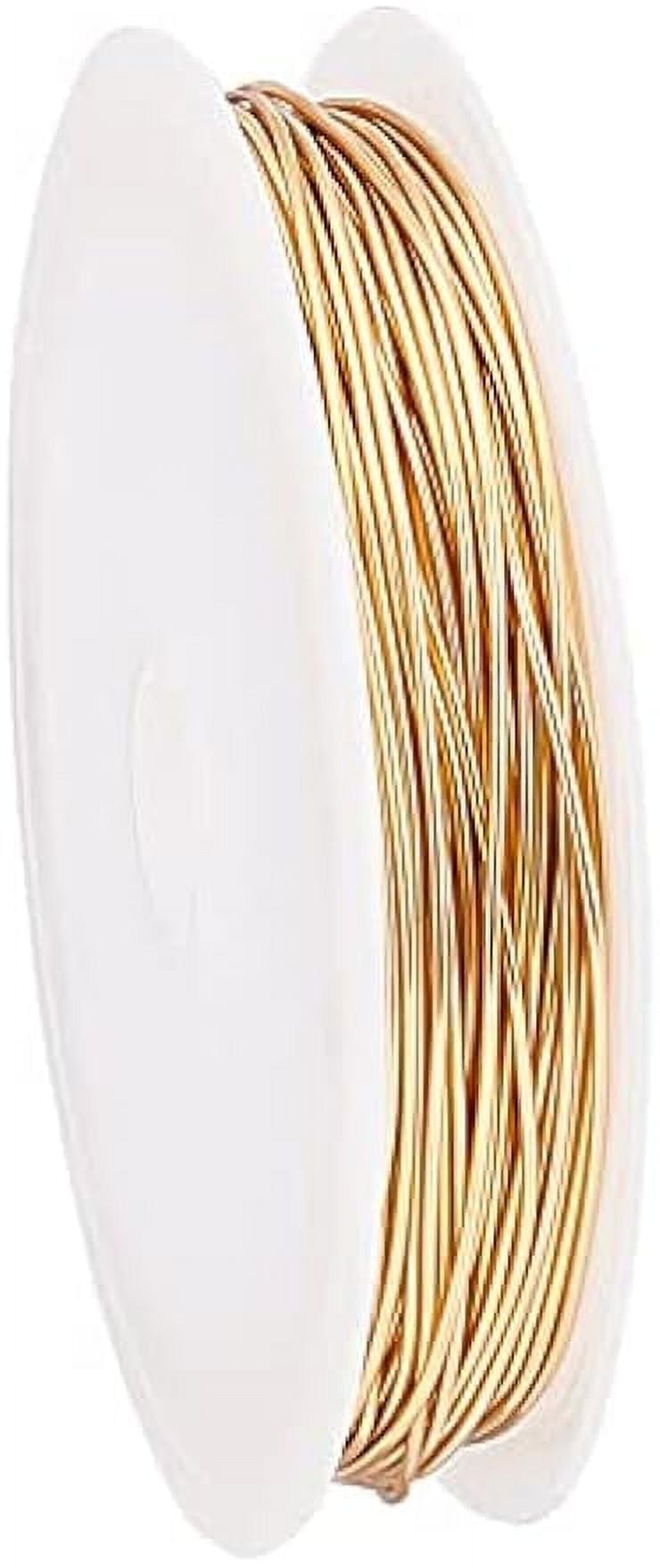 18K Gold Plated Copper Wire 20 Gauge Jewelry Wire 0.8mm Craft Wire Golden Beading Wire Tarnish Resistant Wire