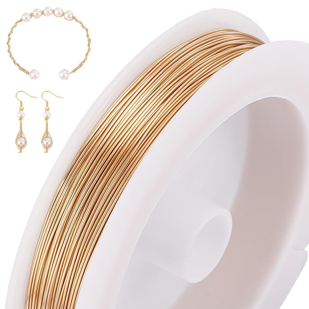 18K Gold Plated Copper Wire 26 Gauge Jewelry Making Wire Bendable Craft Wire Soft Beading Wire ...