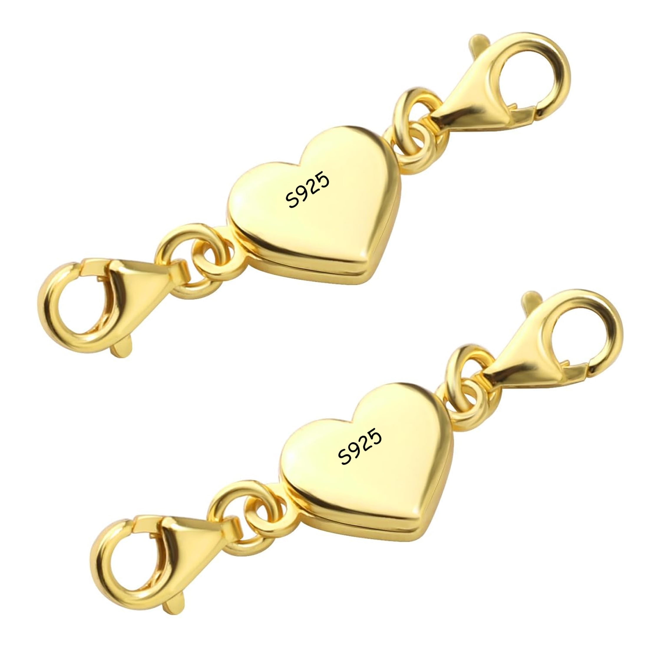 18K Gold Plated Extender Chain, Bracelet Necklace Extender, Heart ...