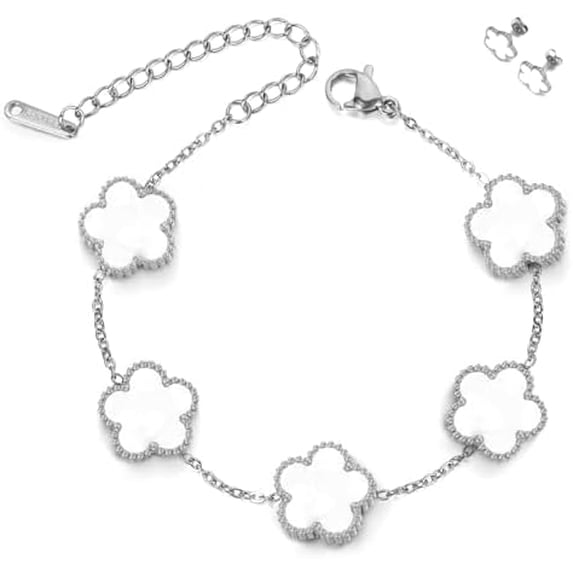 18K Gold Plated Four Leaf Clover Bracelet for Women Gold Bracelet ...