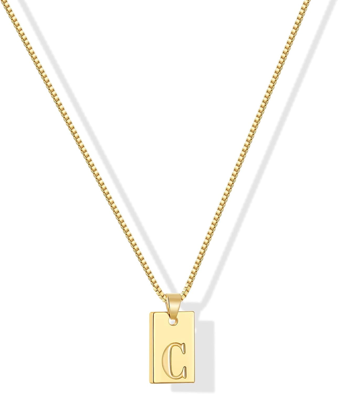 18K Gold Plated Initial Letter Necklace for Women, Dainty Name Pendant ...