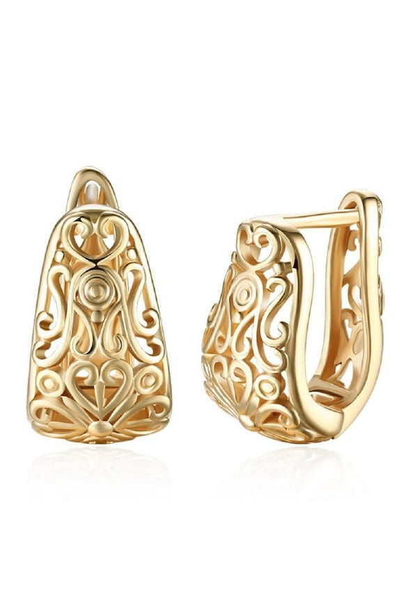 Gold Leverback Hoop Earrings