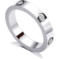 18K Gold Plated Love Friendship Ring Stainless Steel Zircon Band Ring ...
