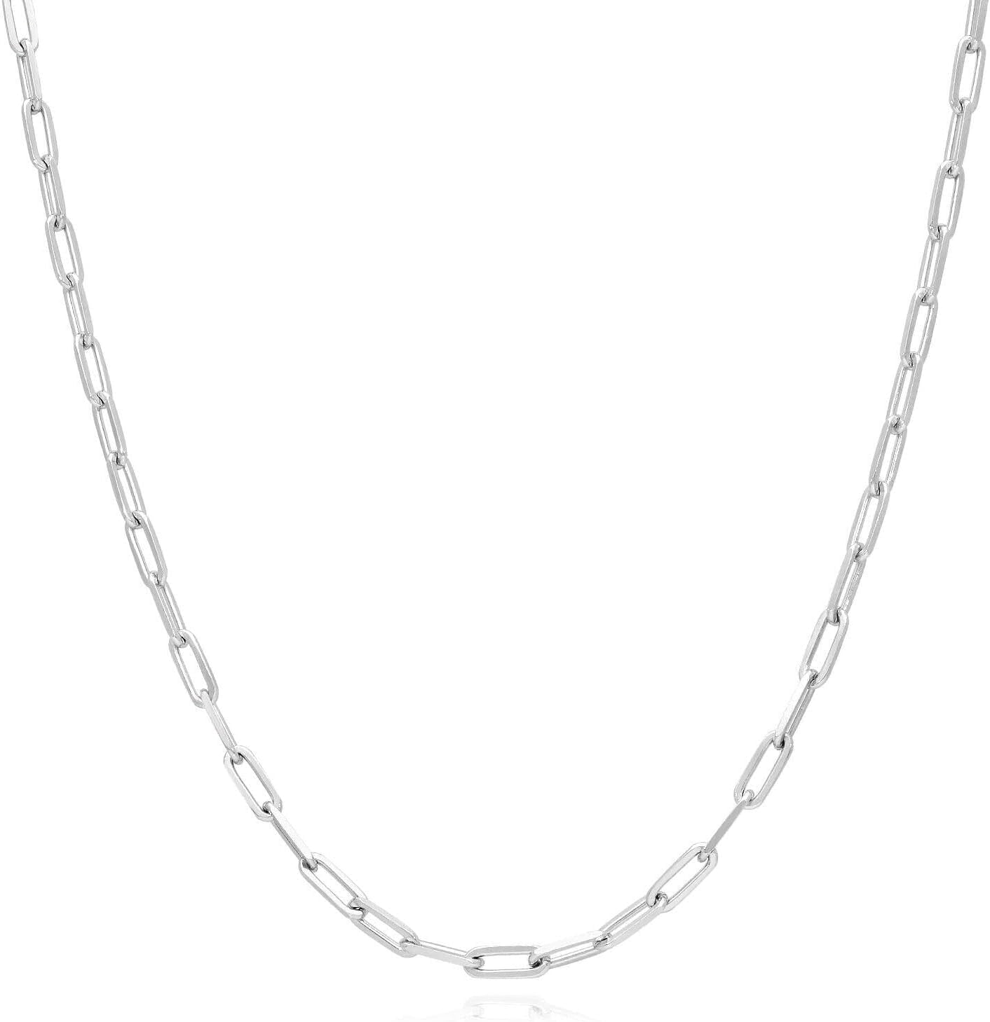 18K Gold Plated Paperclip Chain Necklace For Women 3.0Mm Gold Chain ...