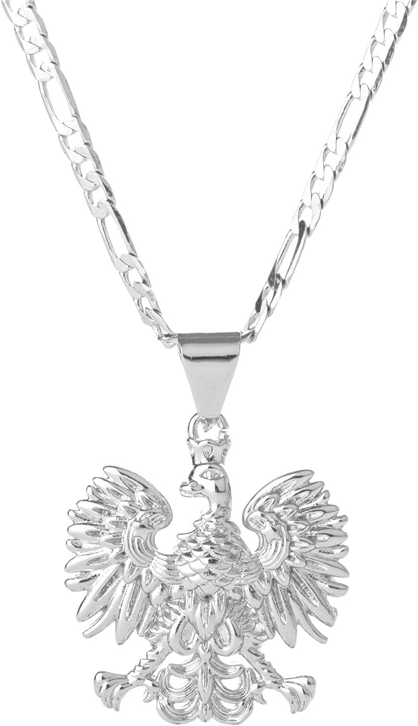 18K Gold Plated Poland Symbol Eagle Pendant Necklace for Women Men ...