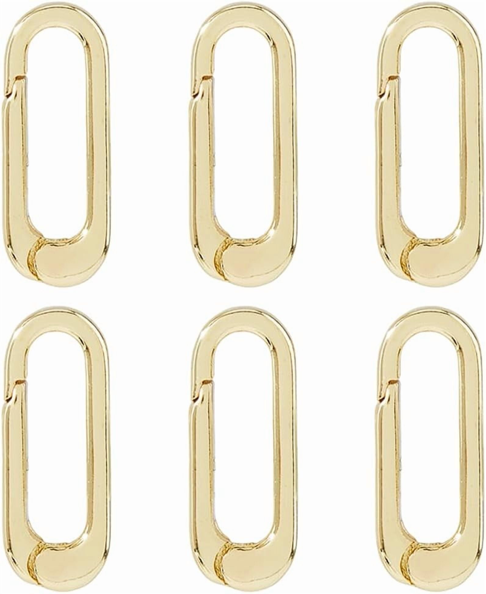 18K Gold Plated Spring Oval Clasp Clips Jewelry Necklace Bracelet ...