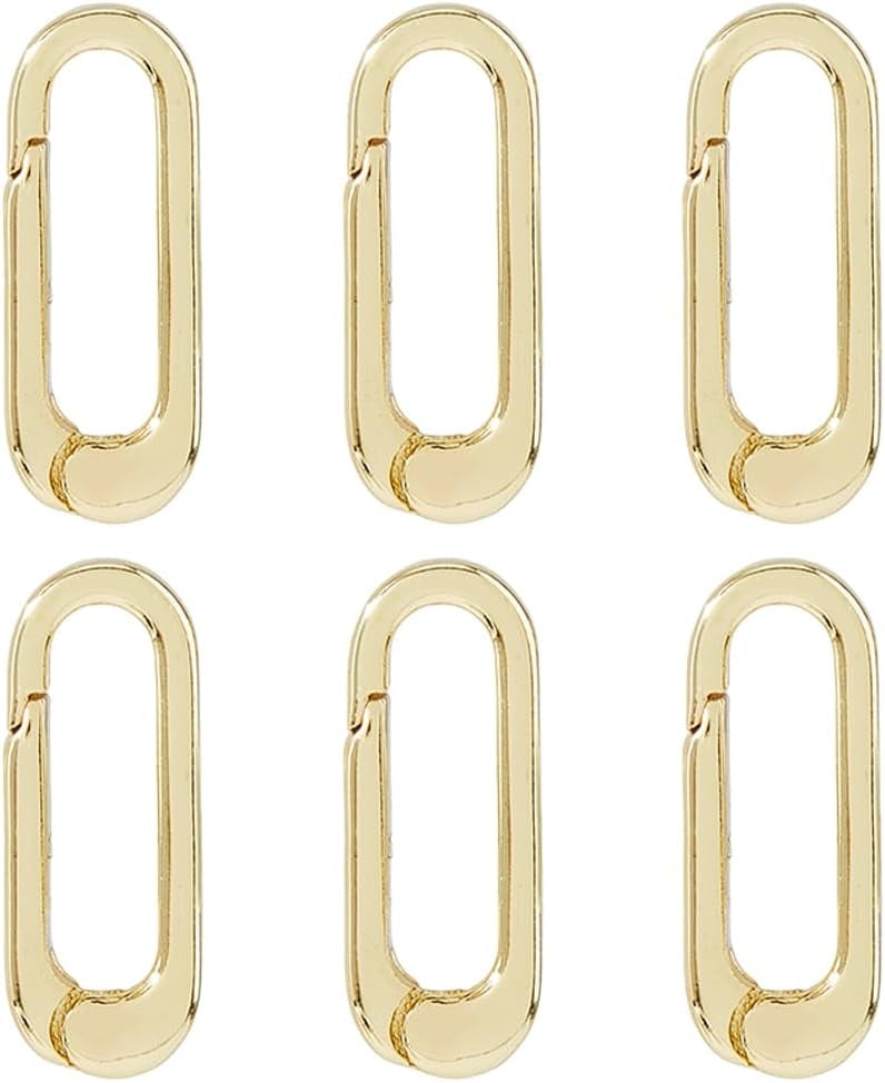 18K Gold Plated Spring Oval Clasp Clips Jewelry Necklace Bracelet ...
