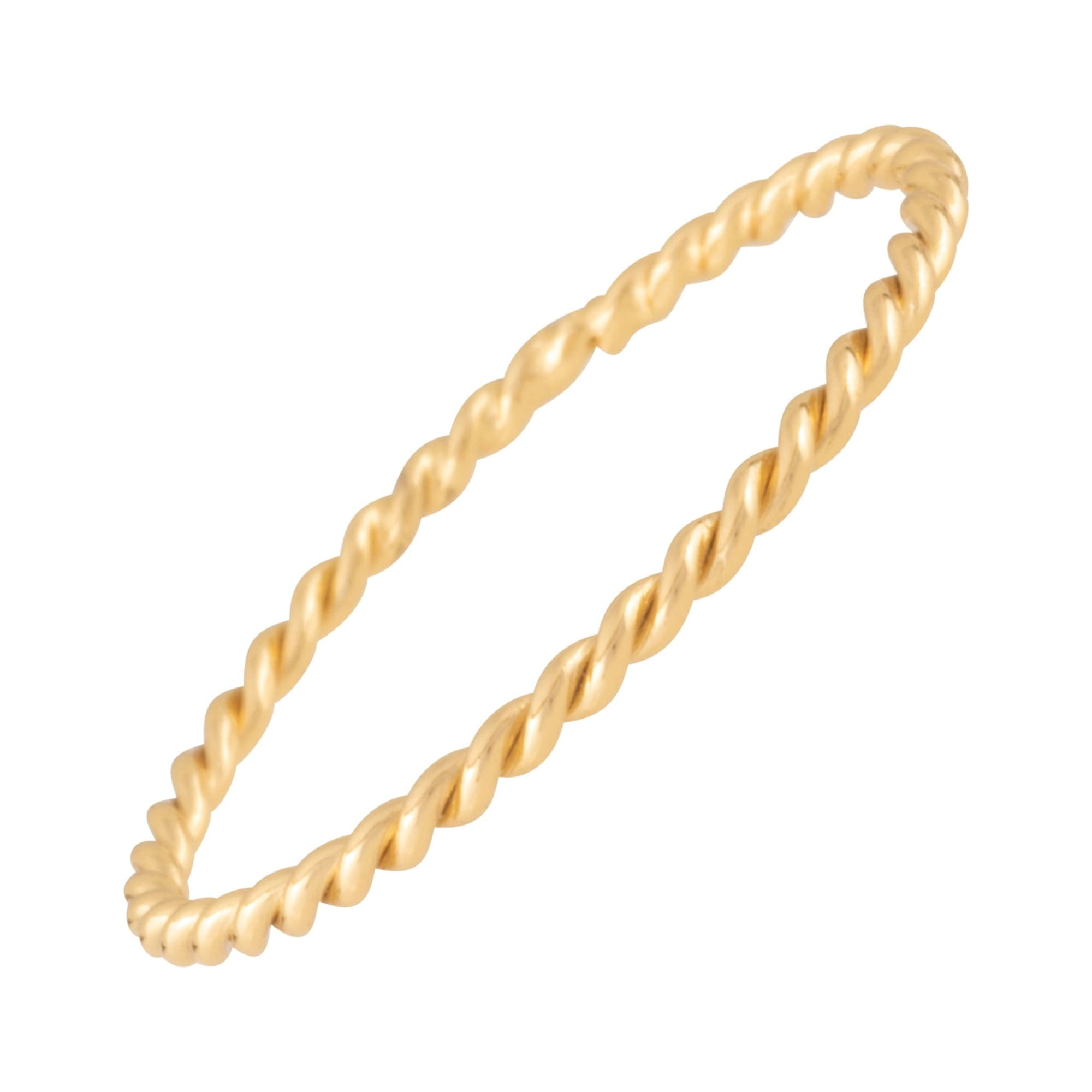 18K Gold Plated Sterling Silver Rope Stack Ring for Women Size 8 - Walmart.com