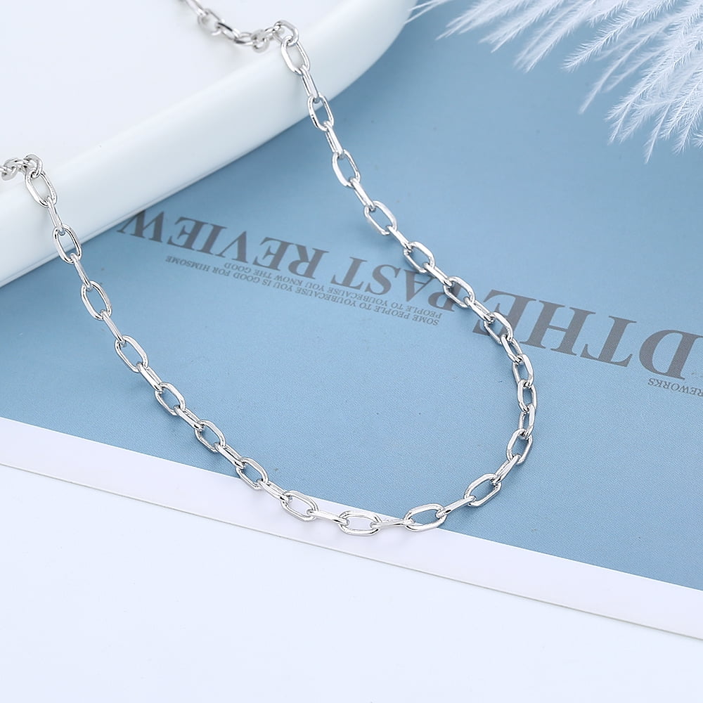 18K Gold Sterling Silver Paper Clip Necklace - Walmart.com