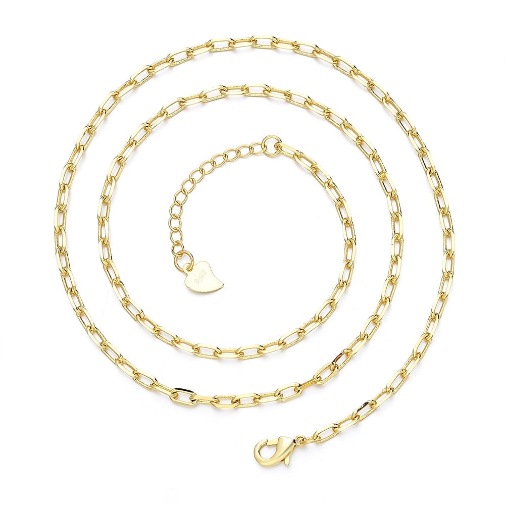 18K Gold Plated Paper Clip Necklace - Walmart.com