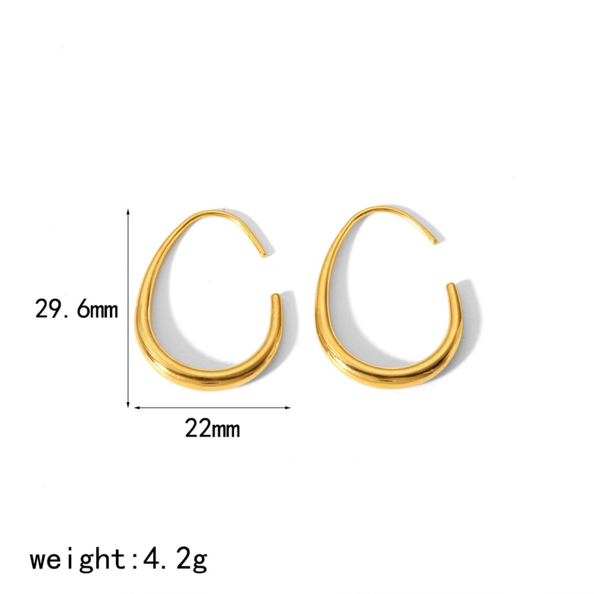 18K Karat Gold Plated Earrings for Women Half Pack Oil Drip Titanium ...