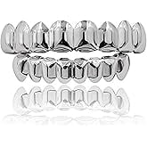 18K Plated Gold 8 Top Teeth 8 Bottom Teeth Grillz for Men and Women ...