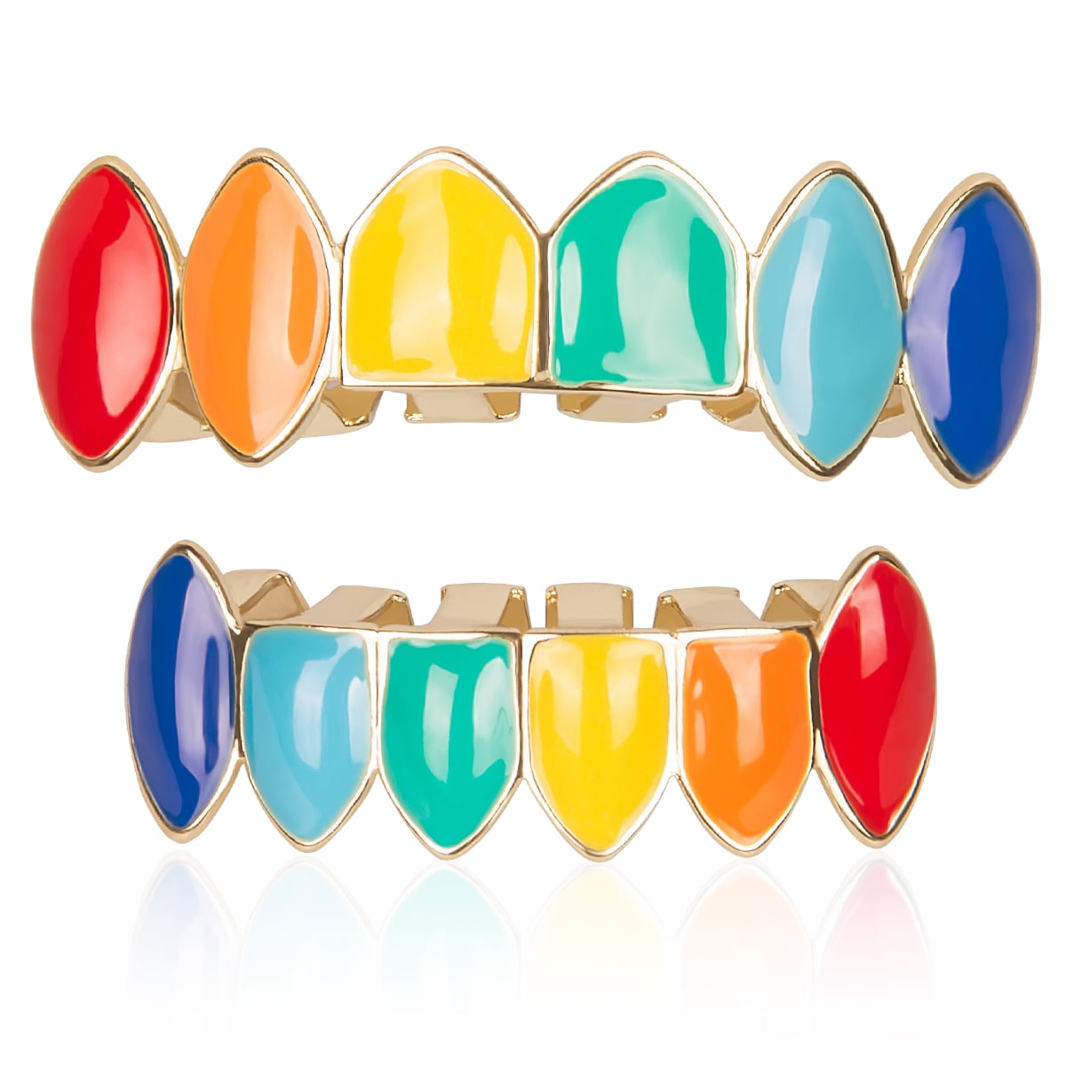 18K Rainbow Hip Hop Gold Plated Grillz for Men Grills Teeth for women ...