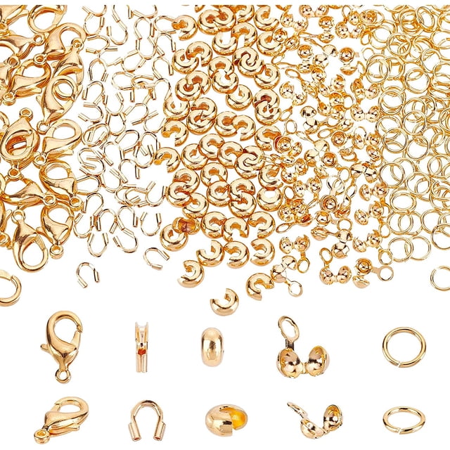 1 Box 270Pcs Jewelry Making Accessories Set 18K Real Gold Plated ...