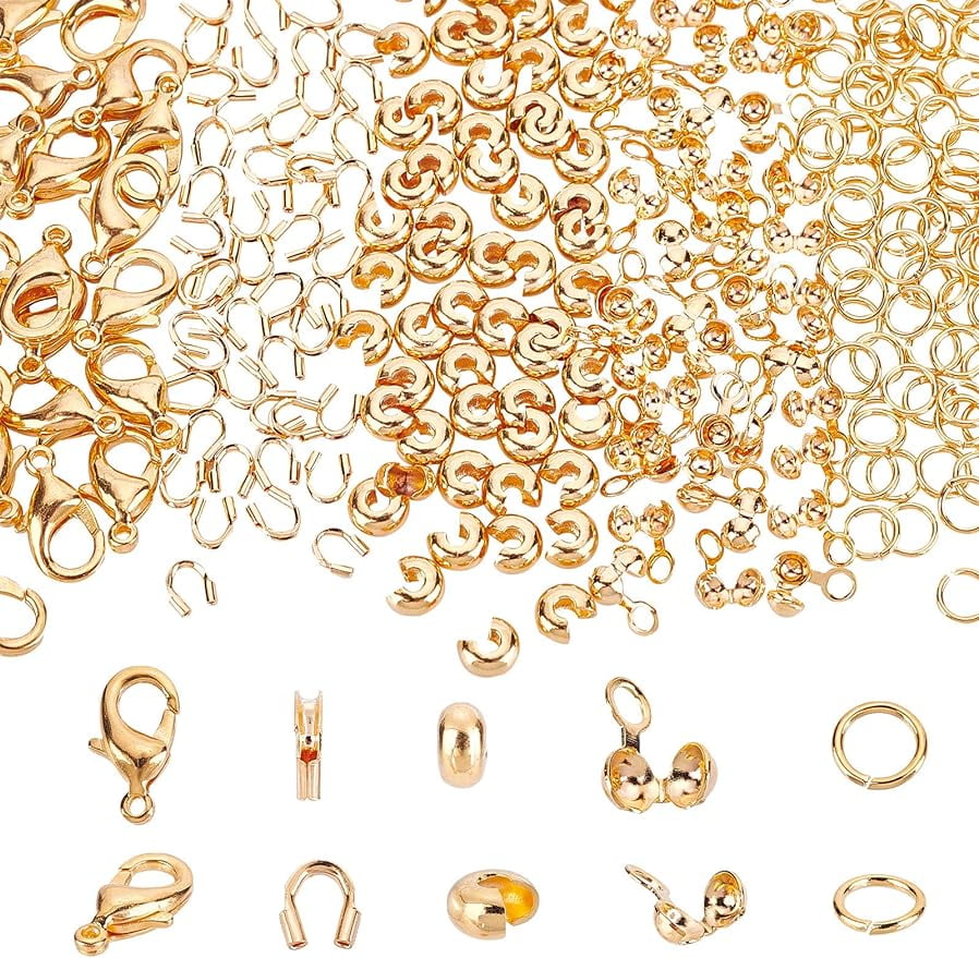 18K Real Gold Plated Jewelry Making Set Lobster Clasps & Jump Rings ...