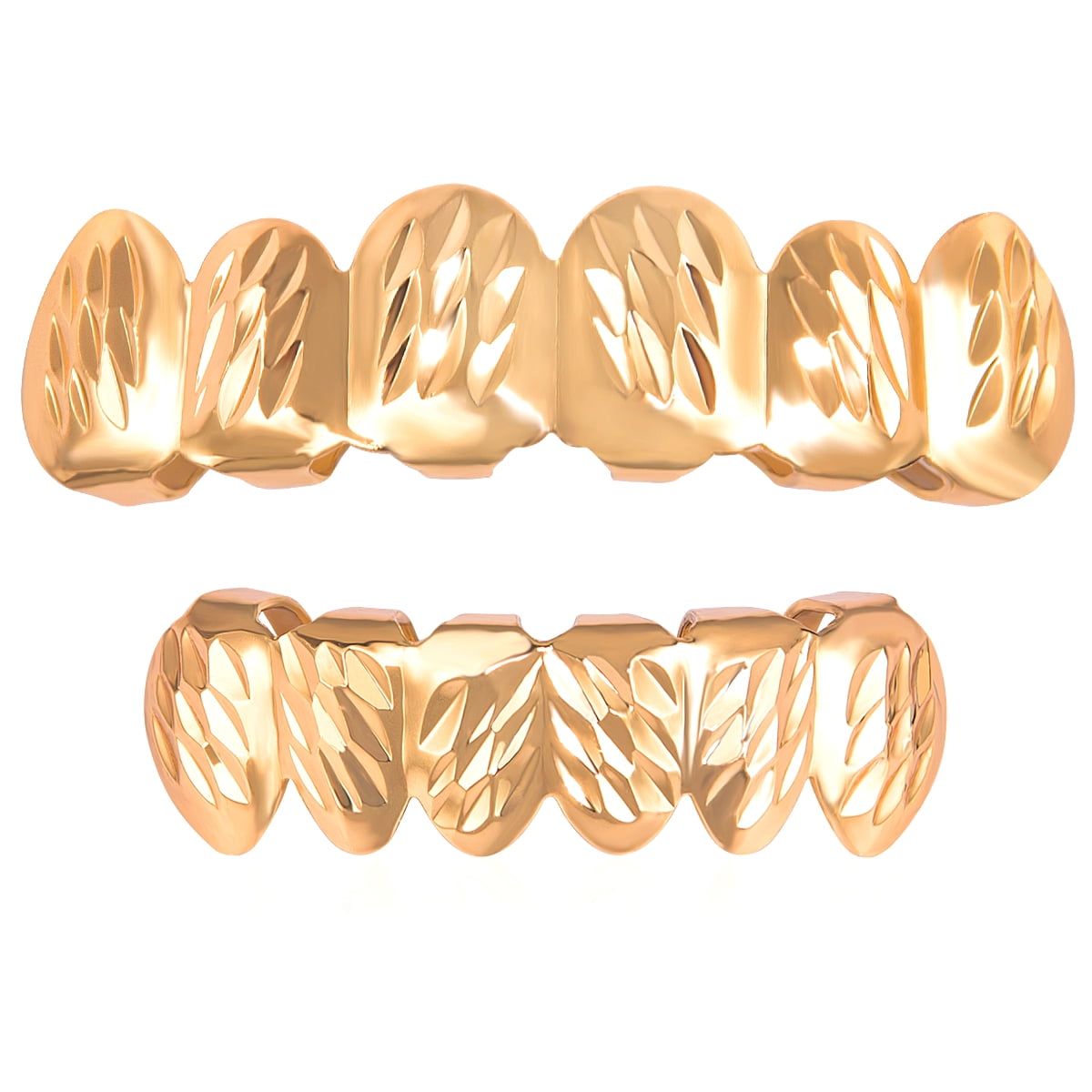 18K Ripple Hip Hop Gold Plated Grillz for Men Grills Teeth for women ...