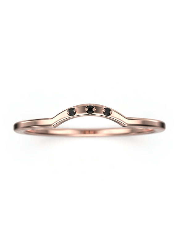 Black Diamond Rose Gold Wedding Band