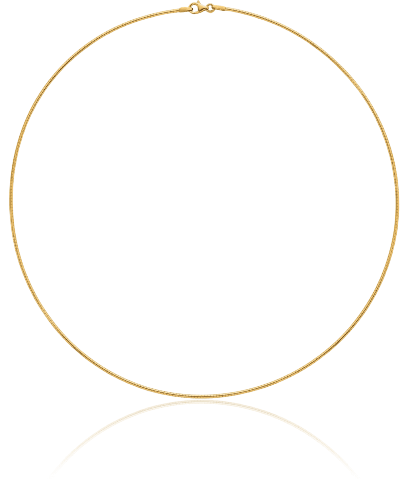 18K Solid Yellow Gold 1.5mm Round Cubetto Omega Snake Chain Herringbone ...