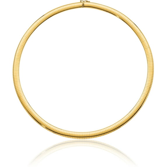 18K Solid Yellow Gold 8mm Cubetto Omega Snake Chain Herringbone ...