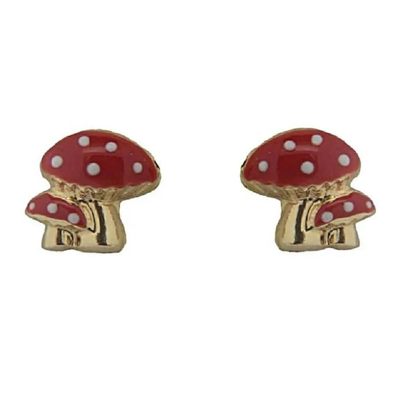 Mushroom Earrings Gold