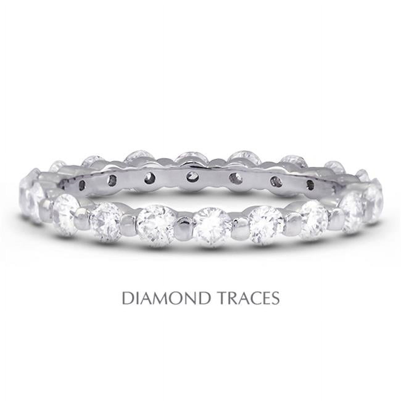 18K White Gold Bar Setting 1.20 Carat Total Natural Diamonds Classic ...