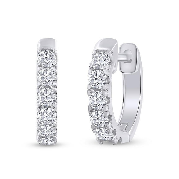 1Ct Round Cut Simulated Diamond For Women's Huggie Hoop Earrings 14K ...
