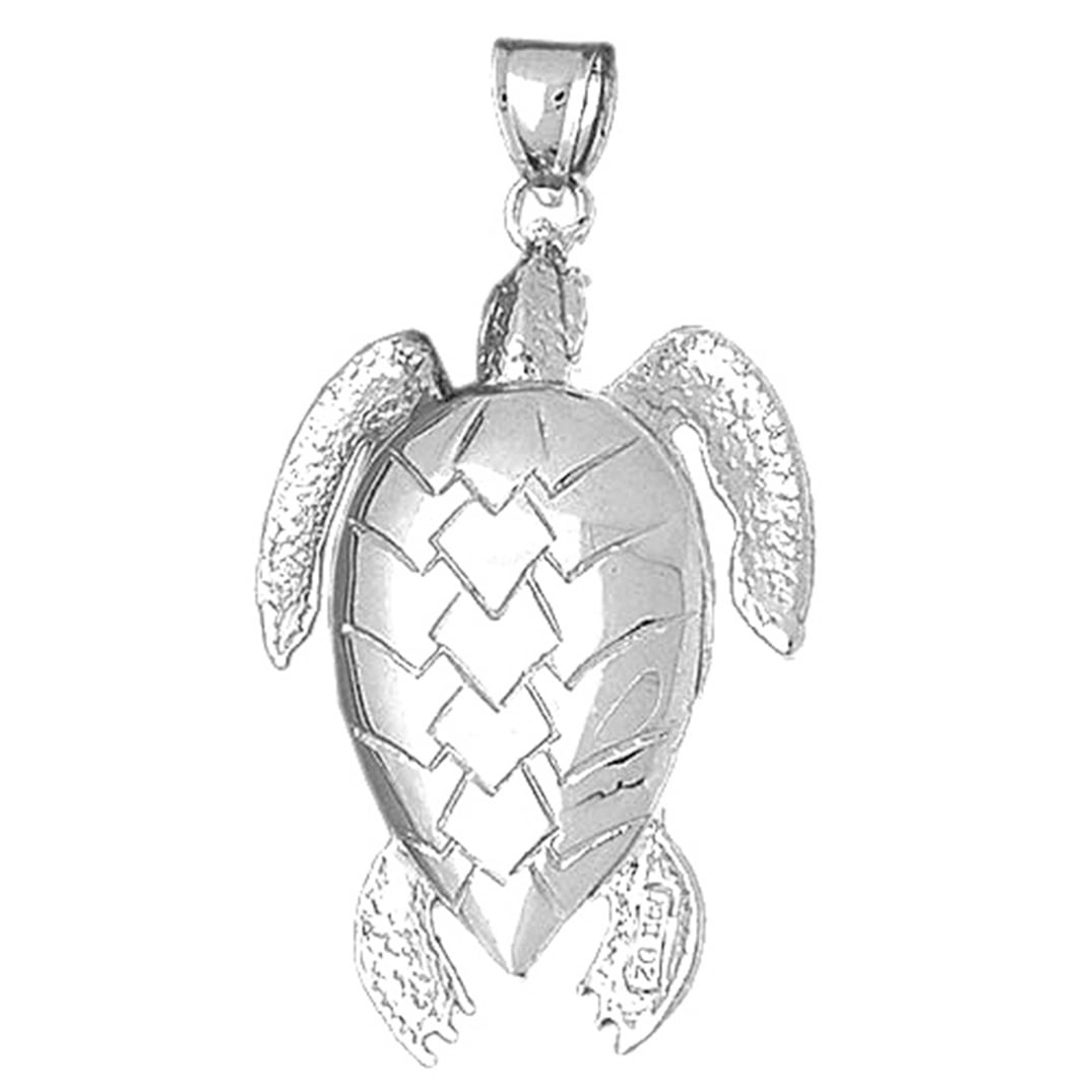 18K White Gold Turtles Pendant - 54 mm - Walmart.com