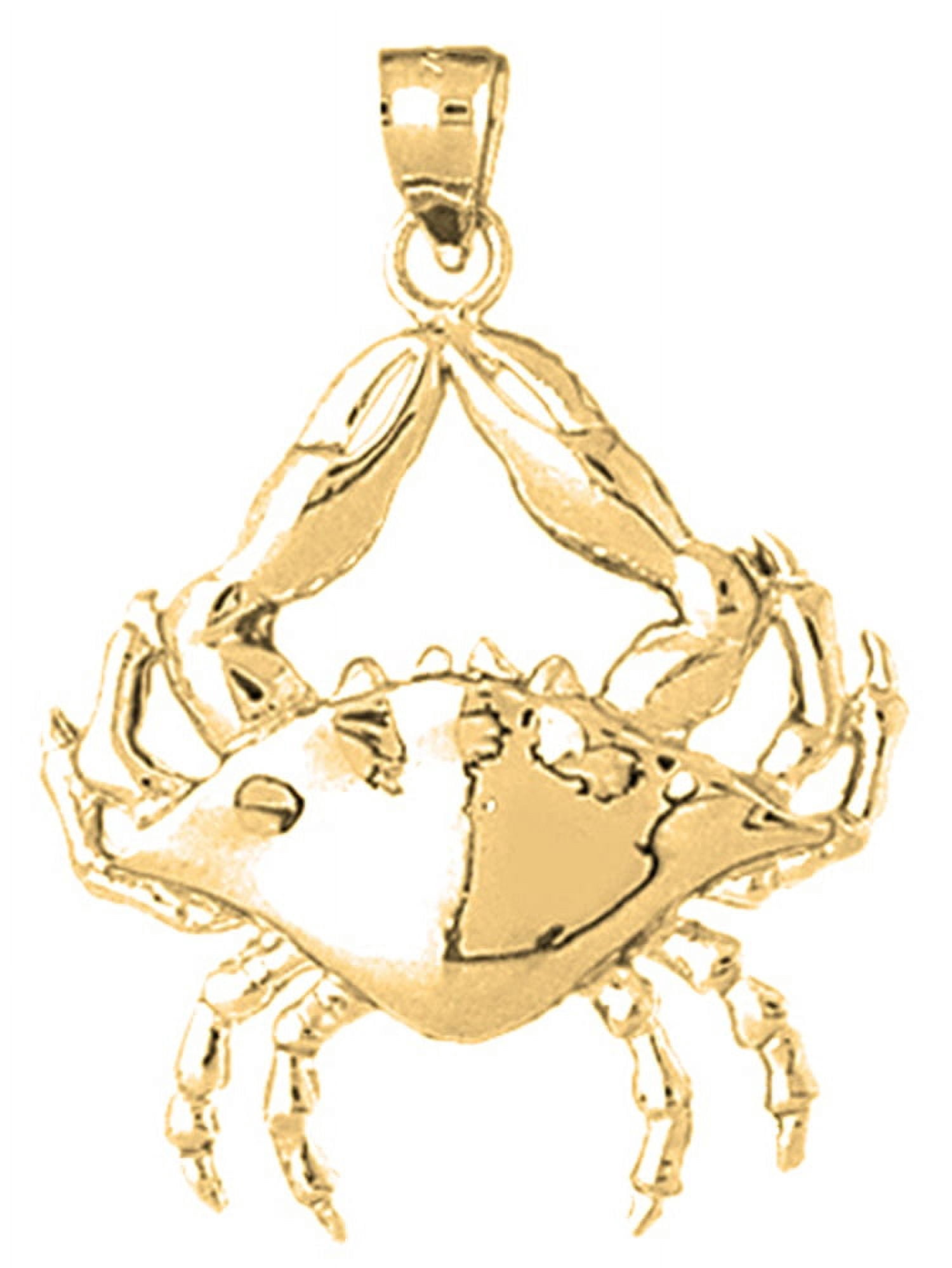 18K Yellow Gold Crab Pendant - 35 mm - Walmart.com
