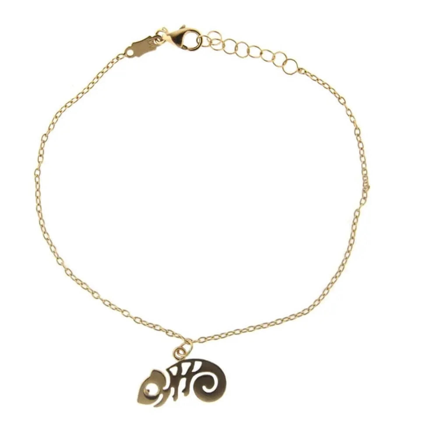 18K Yellow Gold Flat Geico center pendant Bracelet 7 inches - Walmart.com