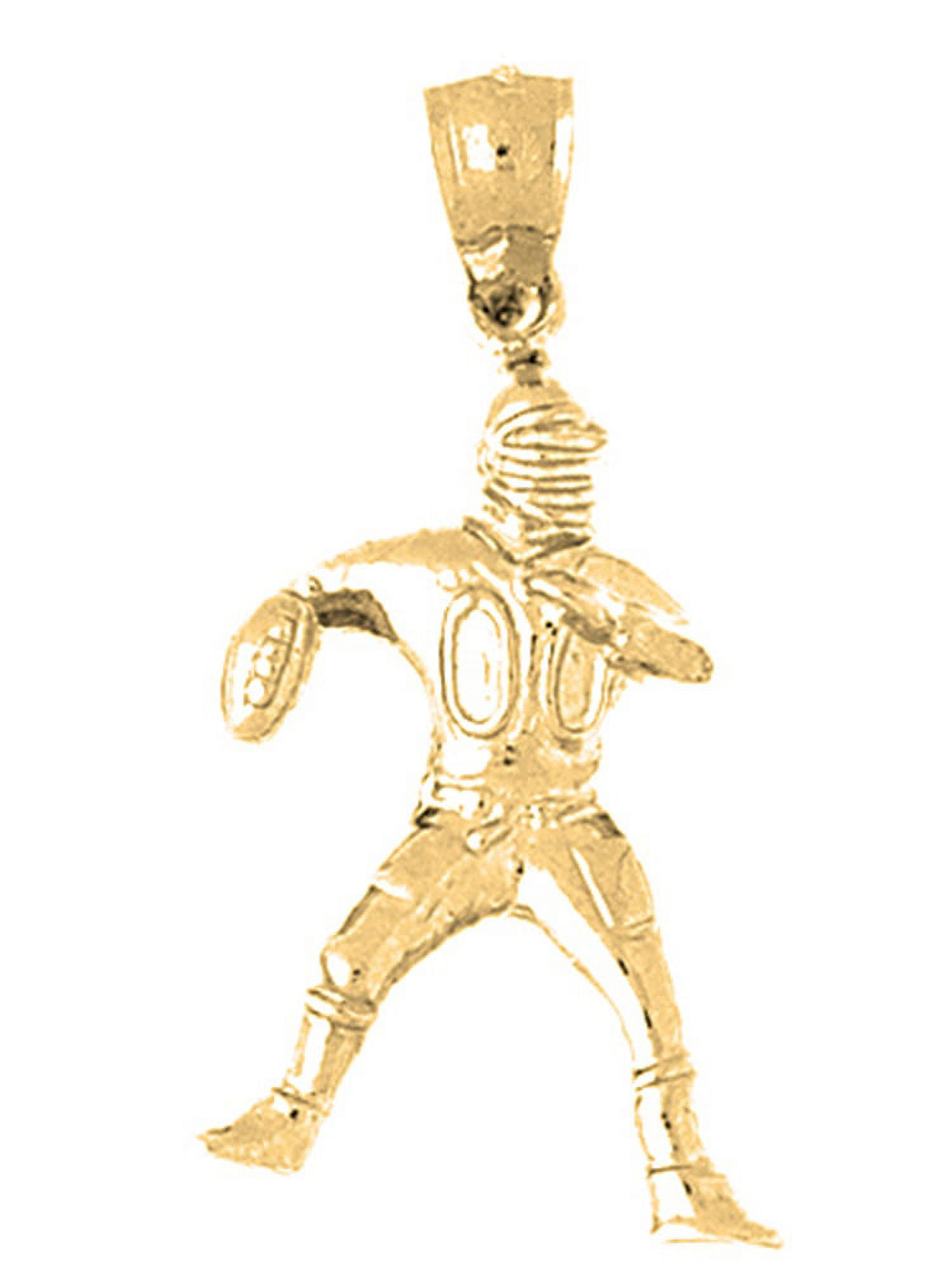 18K Yellow Gold Football Player Pendant - 38 mm - Walmart.com