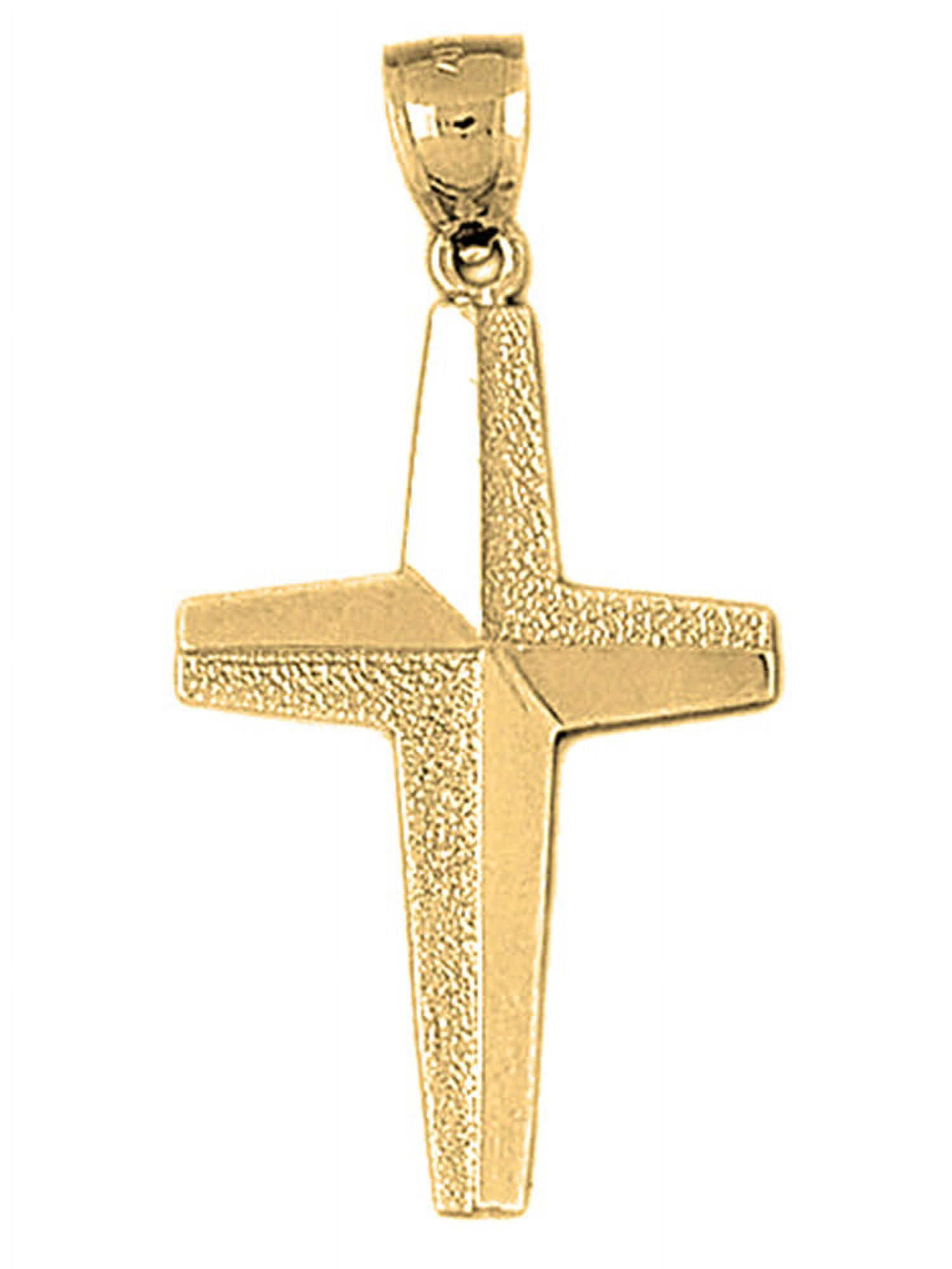 18K Yellow Gold Gyronny Cross Pendant - 43 mm - Walmart.com