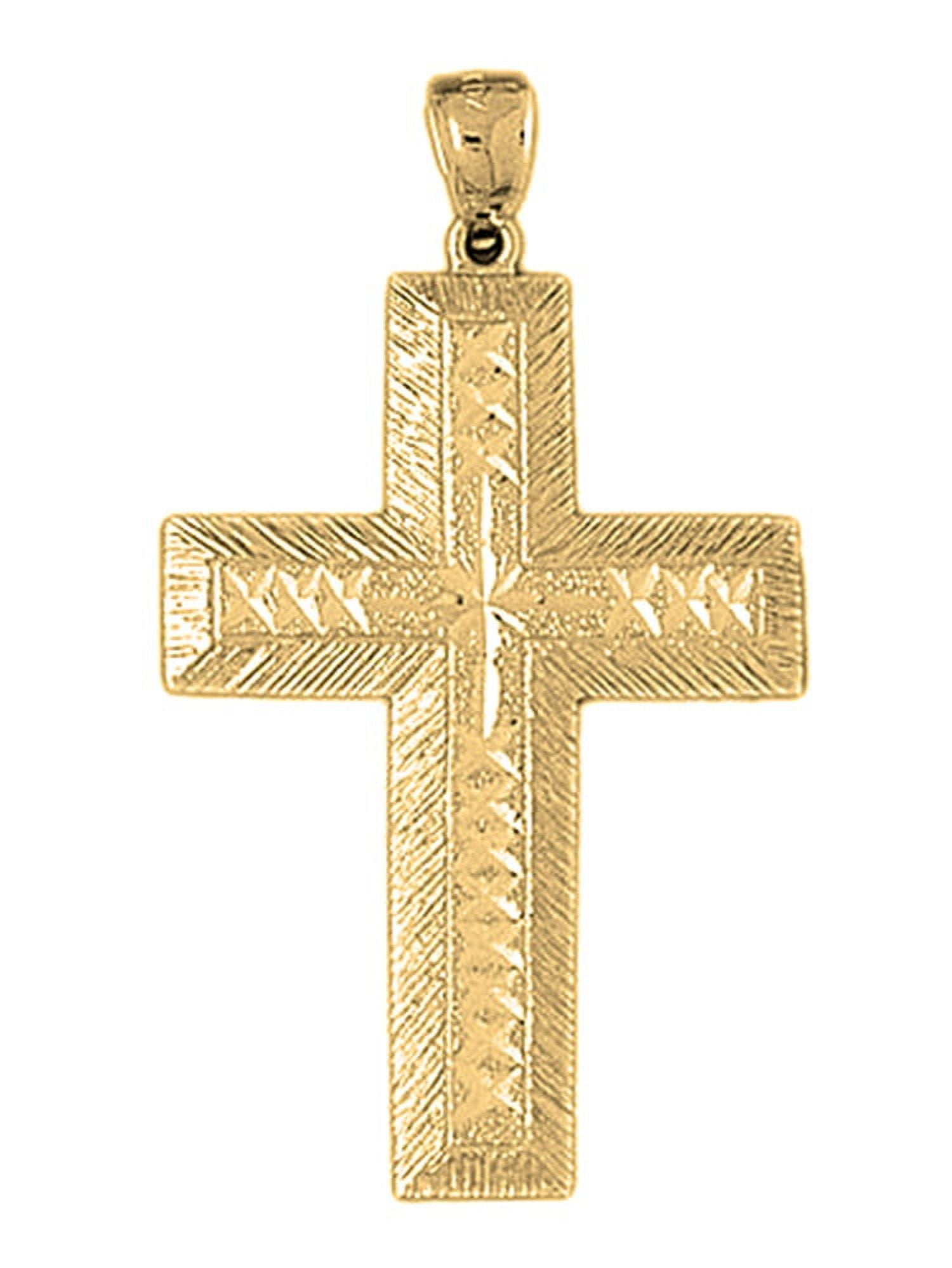 18K Yellow Gold Latin Cross Pendant - 50 mm - Walmart.com
