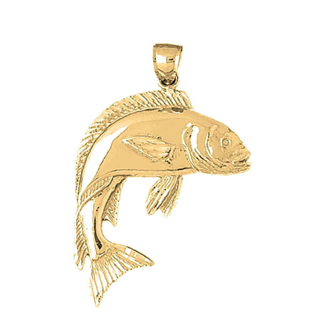 18K Yellow Gold Mahi-mahi Pendant - 48 mm - Walmart.com