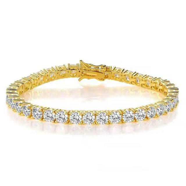 18k Yellow Gold Plated Cubic Zirconia Classic Graduation Tennis
