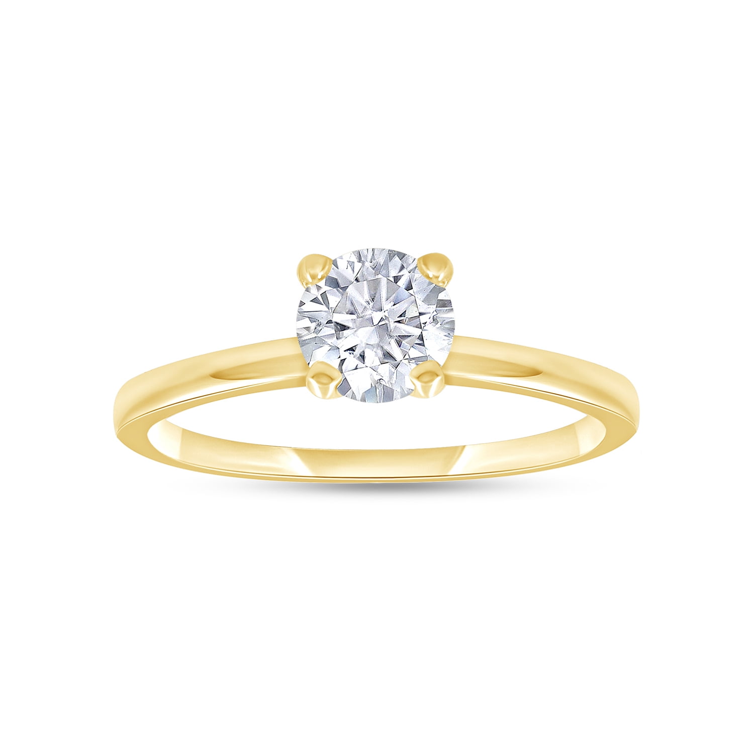 18K Yellow Gold Plated Solitaire Ring For Women | 5MM Moissanite ...