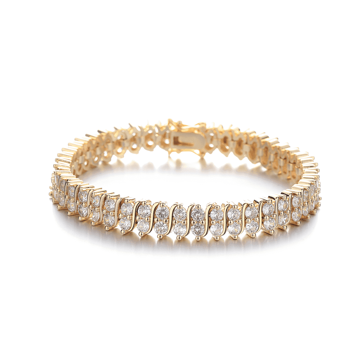 Amy and Annette 18K Yellow Gold Plated Simulated Diamond Tennis ...