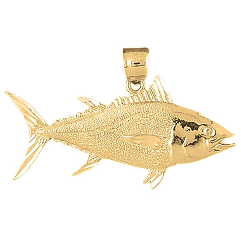 18K Yellow Gold Tuna Pendant - 30 mm - Walmart.com